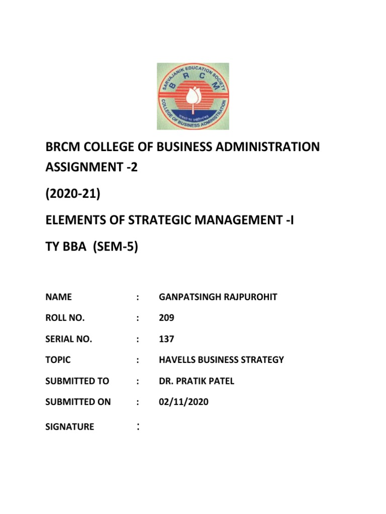 BRCM College of Business Administration Assignment - 2 (2020-21 ...