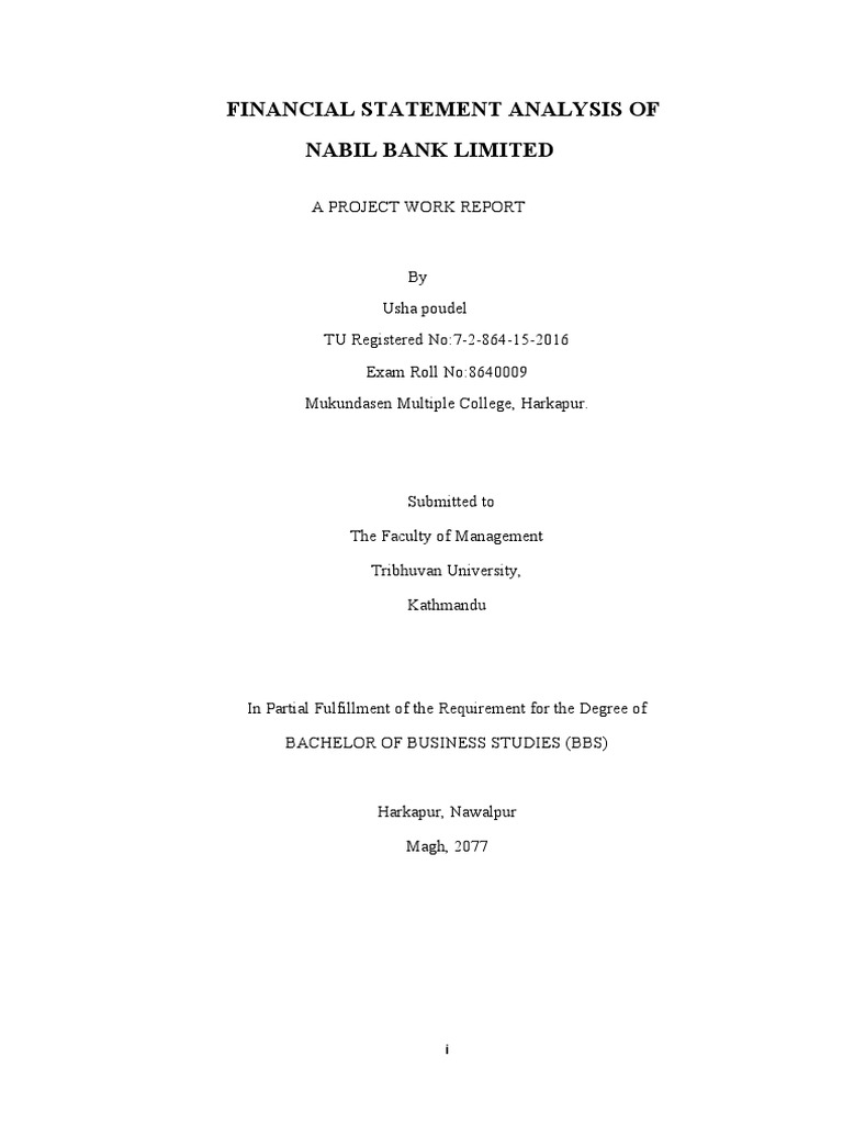 Financial Statement Analysis of Nabil Bank Limited | PDF | Business