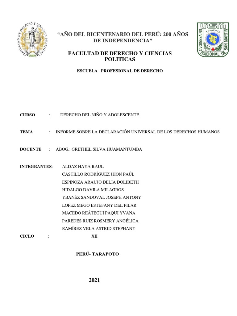 La Declaración de Los Derechos Humanos | PDF | Derechos humanos ...