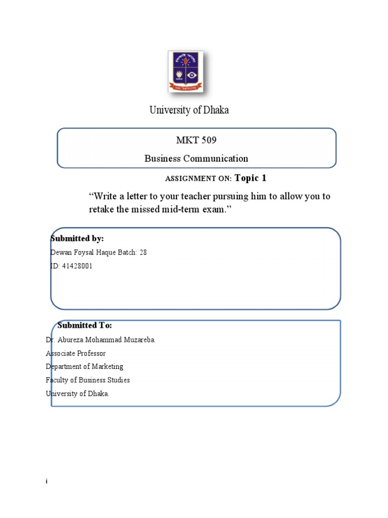 Letter For Allowing Retake Midterm Examination | PDF | Academic Term ...