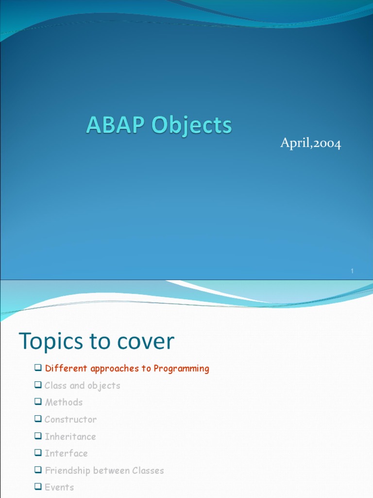 OOPS in SAP ABAP | PDF | Class (Computer Programming) | Inheritance ... OOPS in SAP ABAP | PDF | Class (Computer Programming) | Inheritance ...