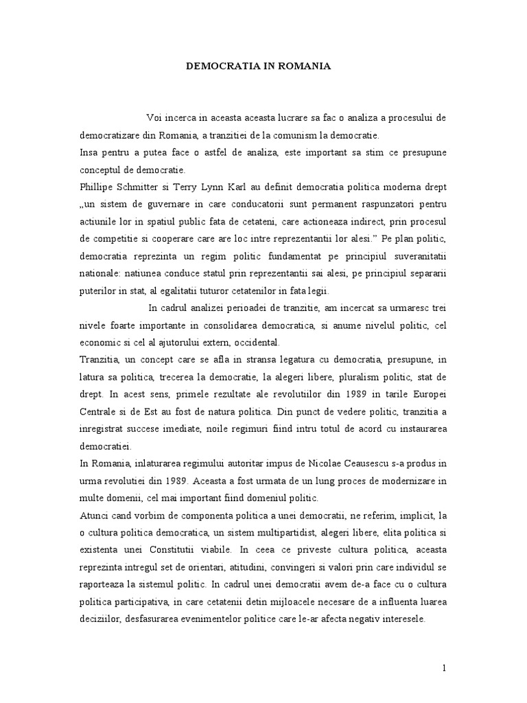 Democratia in Romania | PDF