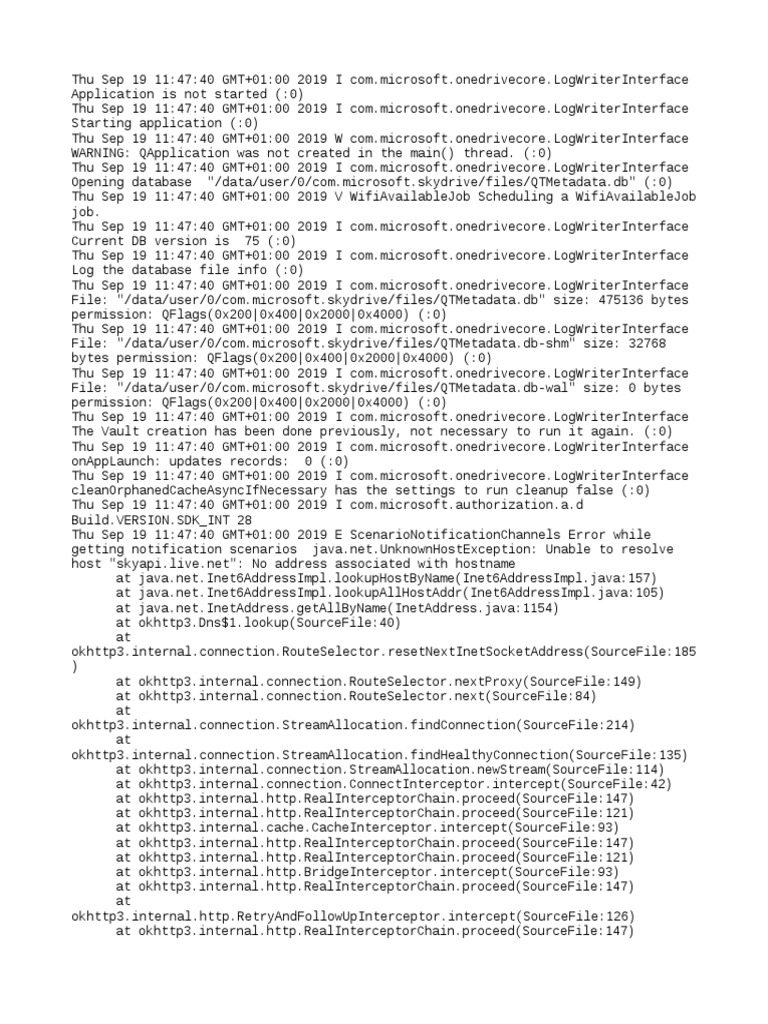ONEDRIVE LOGS" OneDrive log file records startup process | PDF | Computer File | Domain Name System