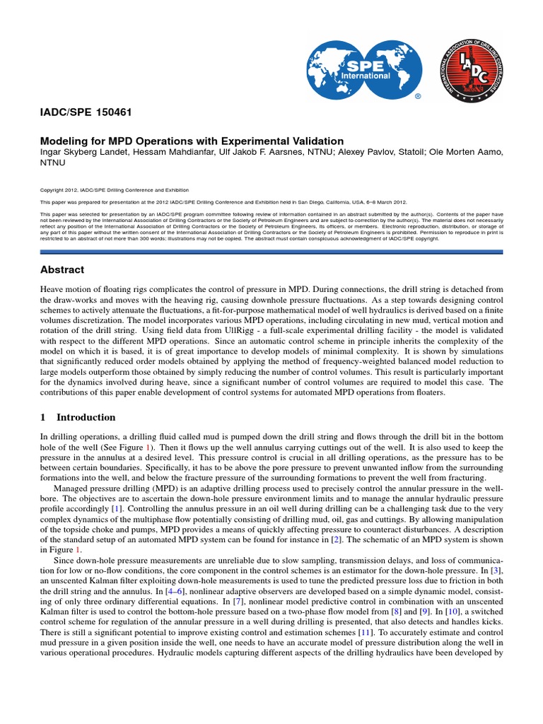2012-Modeling For MPD Operations With Experimental Validation PDF | PDF ...