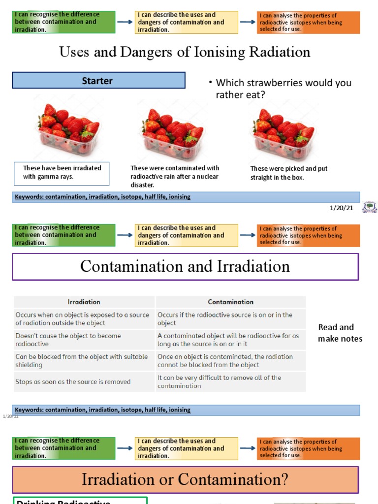 Uses and Dangers of Ionising Radiation: Starter | PDF | Radioactive ...