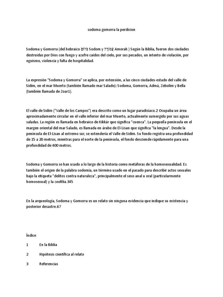 Sodoma Gomorra | PDF | Sodoma y Gomorra | Biblia