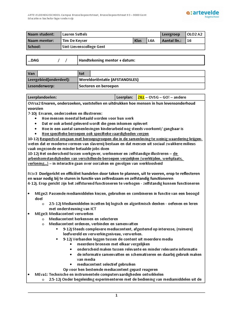 LVB Wo Afstandsles Sectoren en Beroepen 1 | PDF