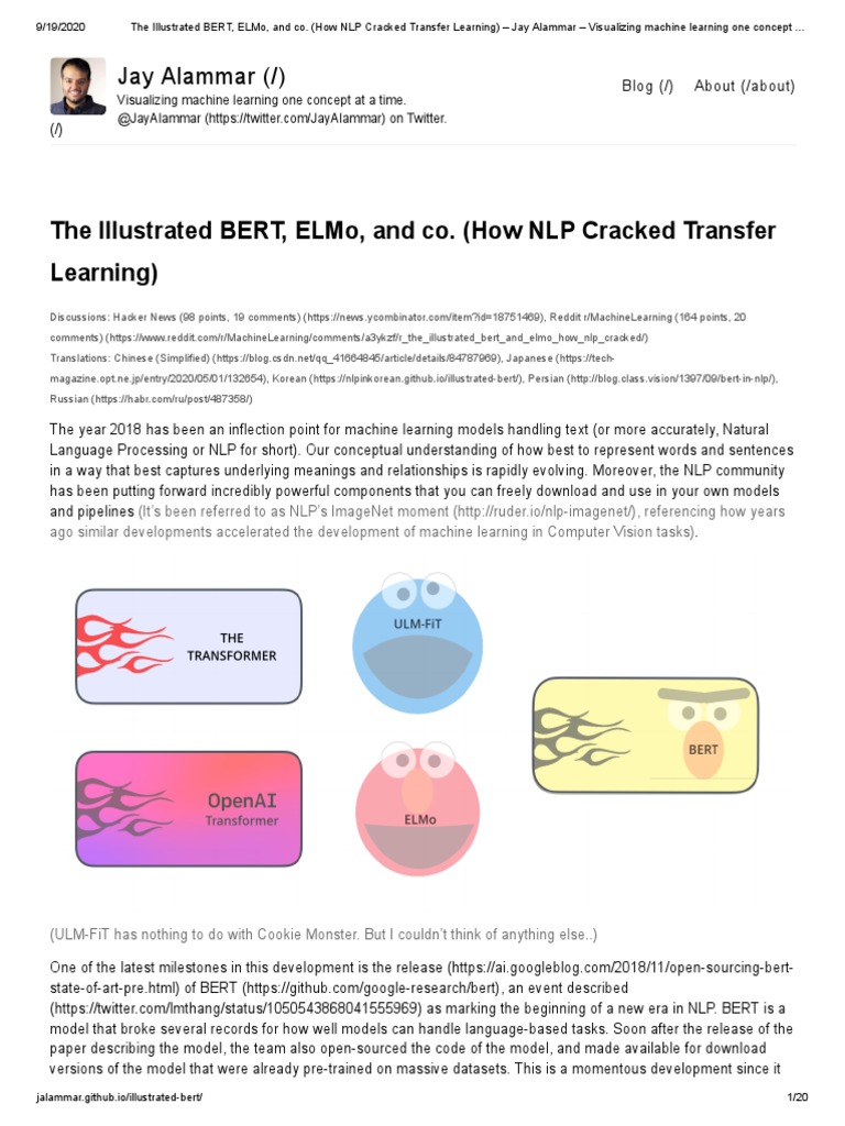 Illustrated BERT and ELMo Explained | PDF | Computational Neuroscience ...