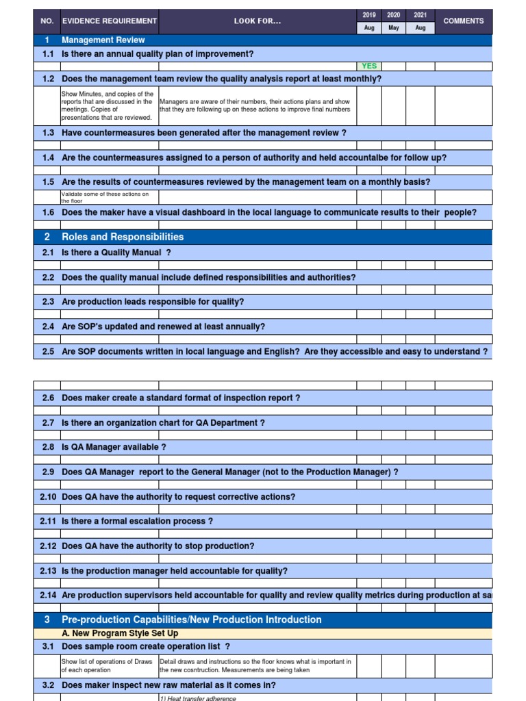 Supplier Development Checklist V.06 - 5 | PDF | Warehouse | Audit