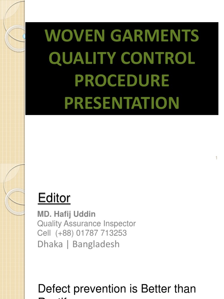 Woven Garments Quality Control Procedure | PDF | Seam (Sewing) | Textiles