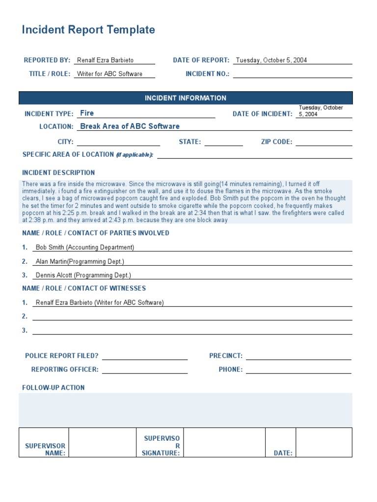 IC Incident Report 8777 | PDF