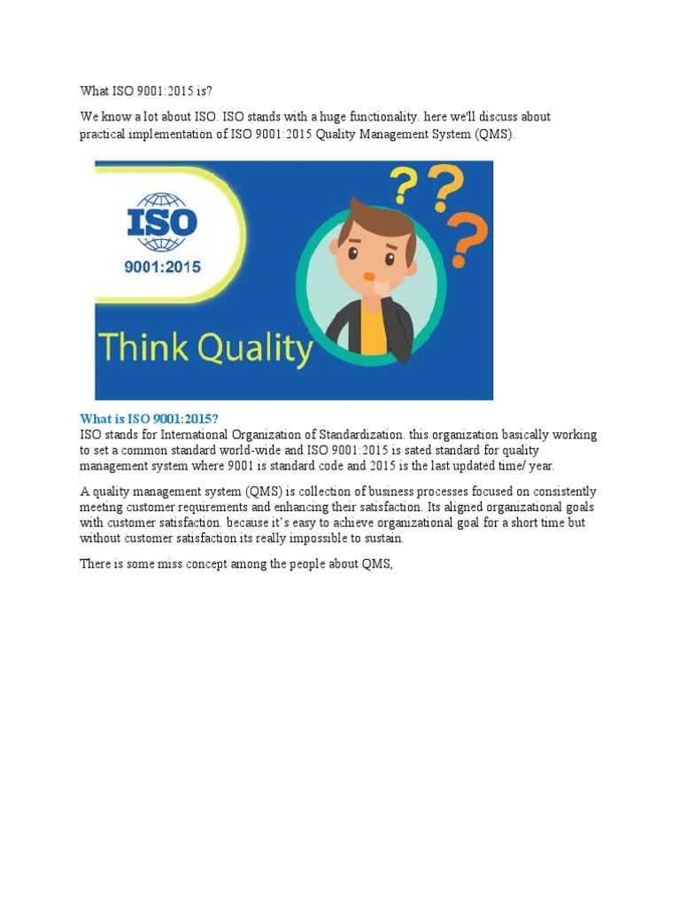 What ISO 9001 | Download Free PDF | Quality Management System | Iso 9000