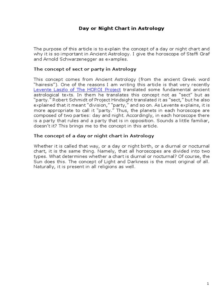 Day vs Night Charts in Astrology | PDF | Horoscope | Astrological Sign