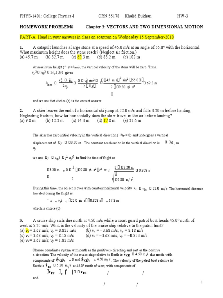 College Physics I Homework Problems | PDF | Friction | Force
