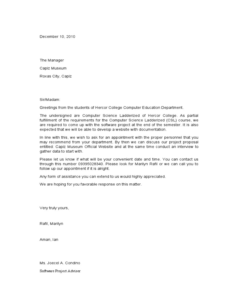 Sample Letter | PDF
