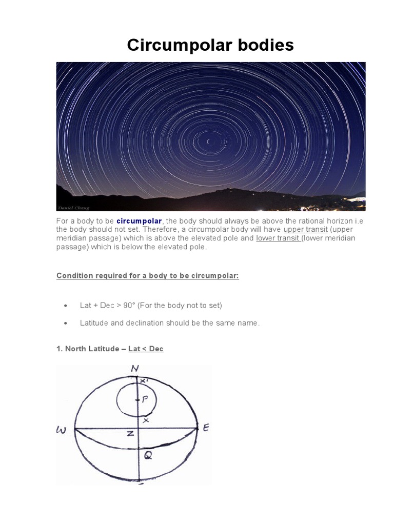 Circumpolar Bodies | PDF | Latitude | Celestial Mechanics