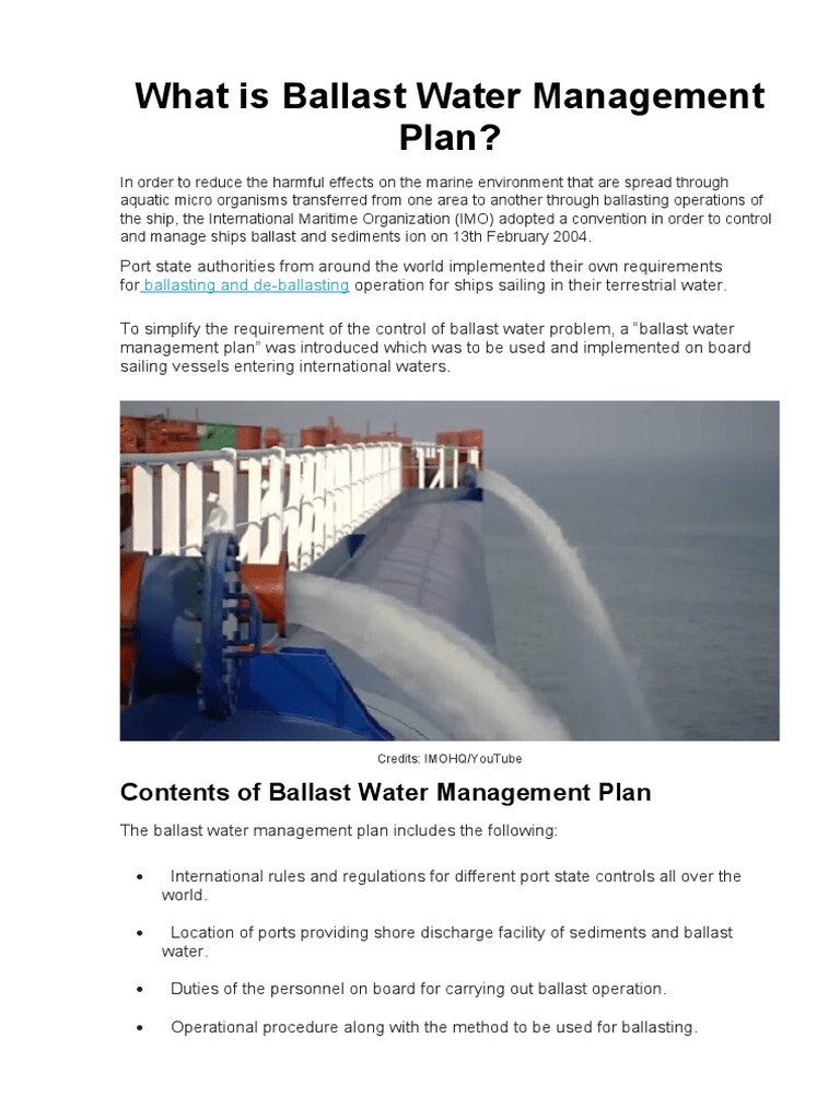 What Is Ballast Water Management Plan | Download Free PDF | Ships | Water