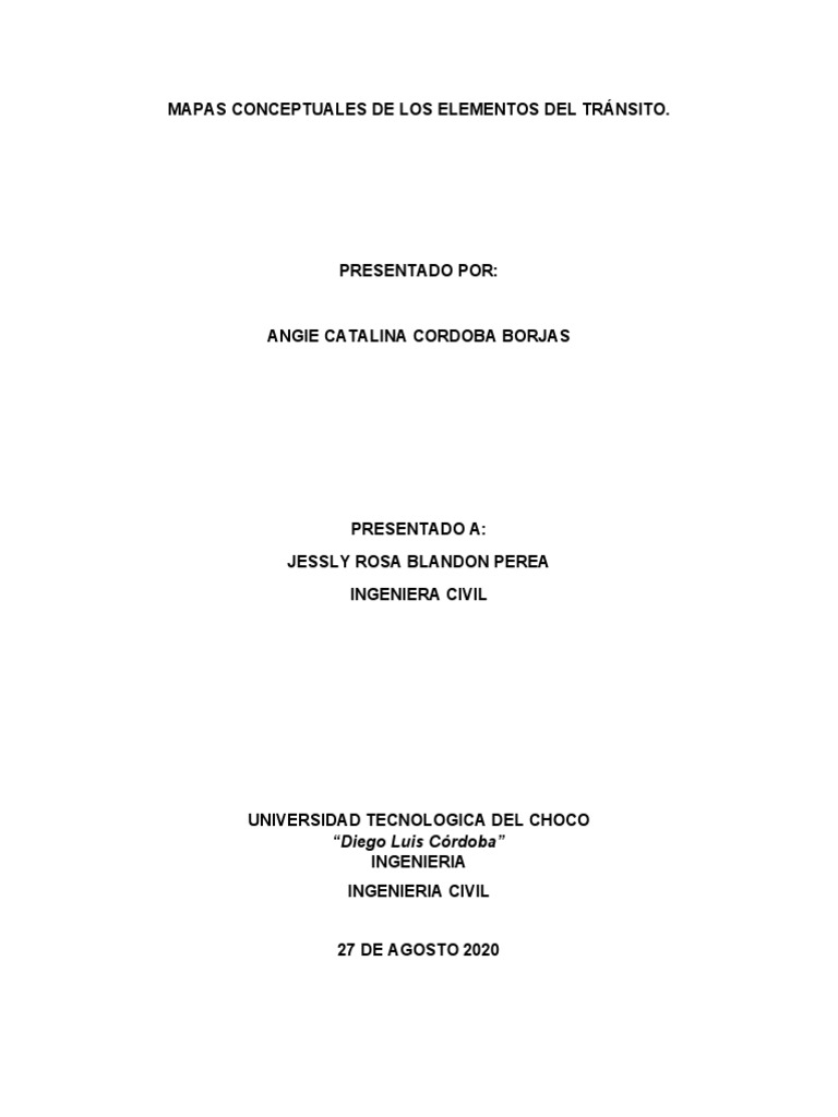 Mapas Conceptuales Elementos Del Transito | PDF | La carretera | Peatonal