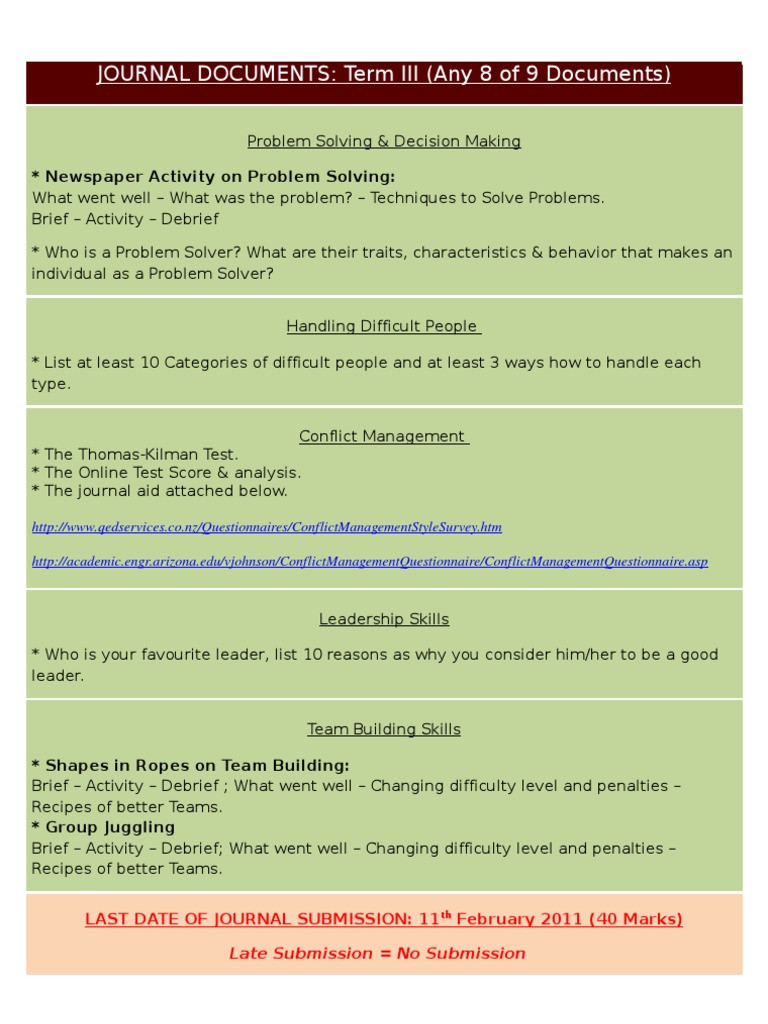 Problem Solving & Leadership Skills Guide | PDF