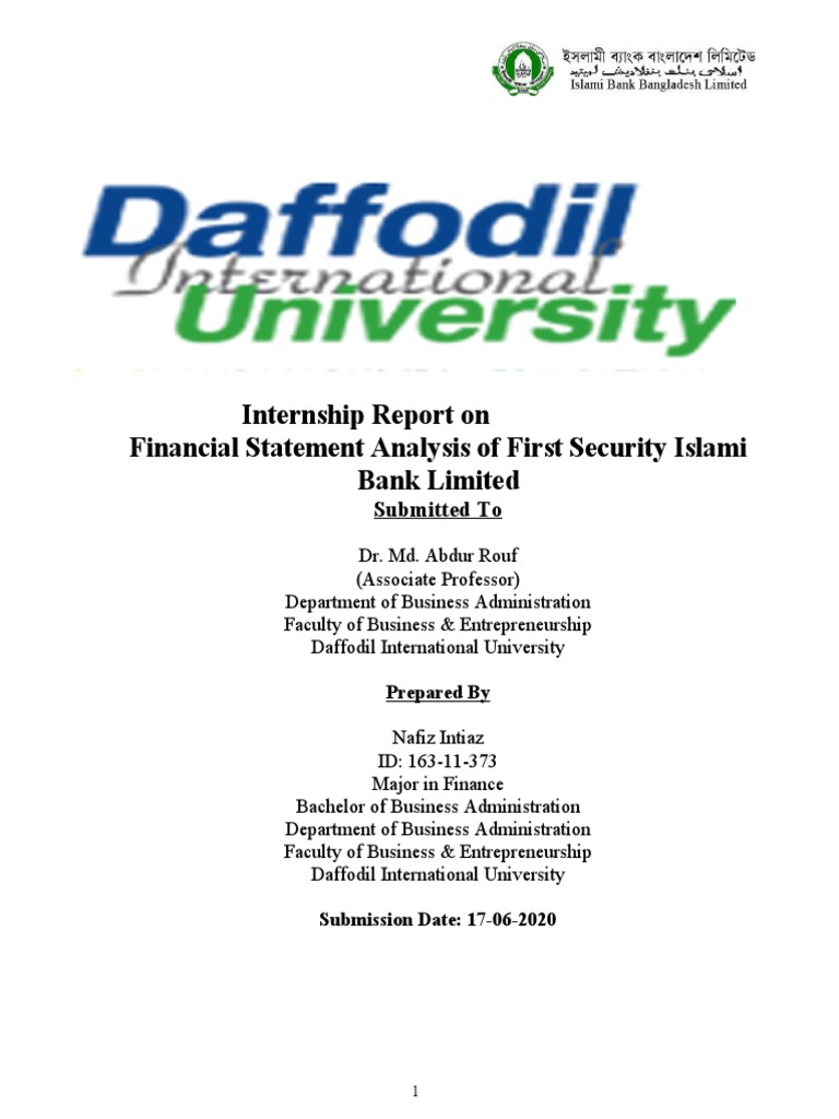 Final Internship Report | PDF | Islamic Banking And Finance | Banks