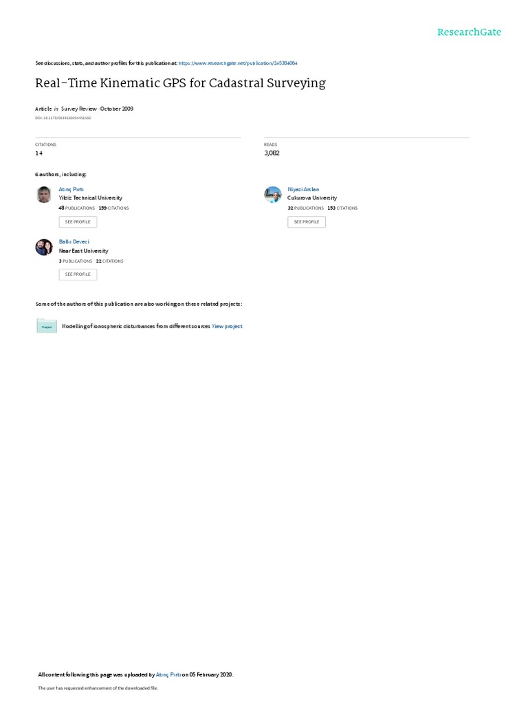 Real-Time Kinematic GPS For Cadastral Surveying | PDF | Surveying ...