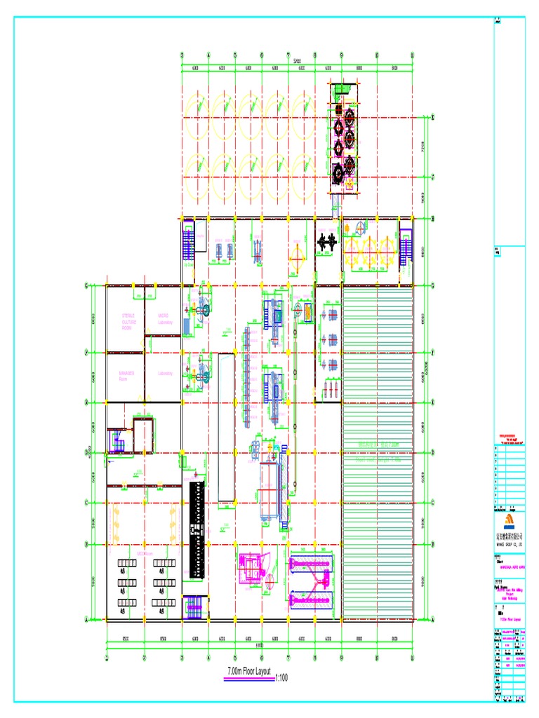 1:100 7.00m Floor Layout: Laboratory Micro Culture Sterile Room | PDF ...