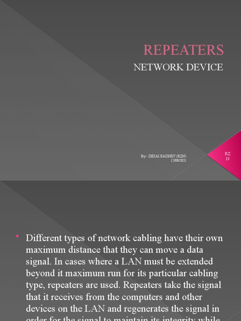 Repeaters: Extending LAN Signal | PDF | Computer Network | Local Area ...