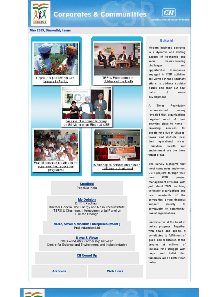 PepsiCo India's CSR Initiatives Overview | PDF | Pepsi Co | Agriculture