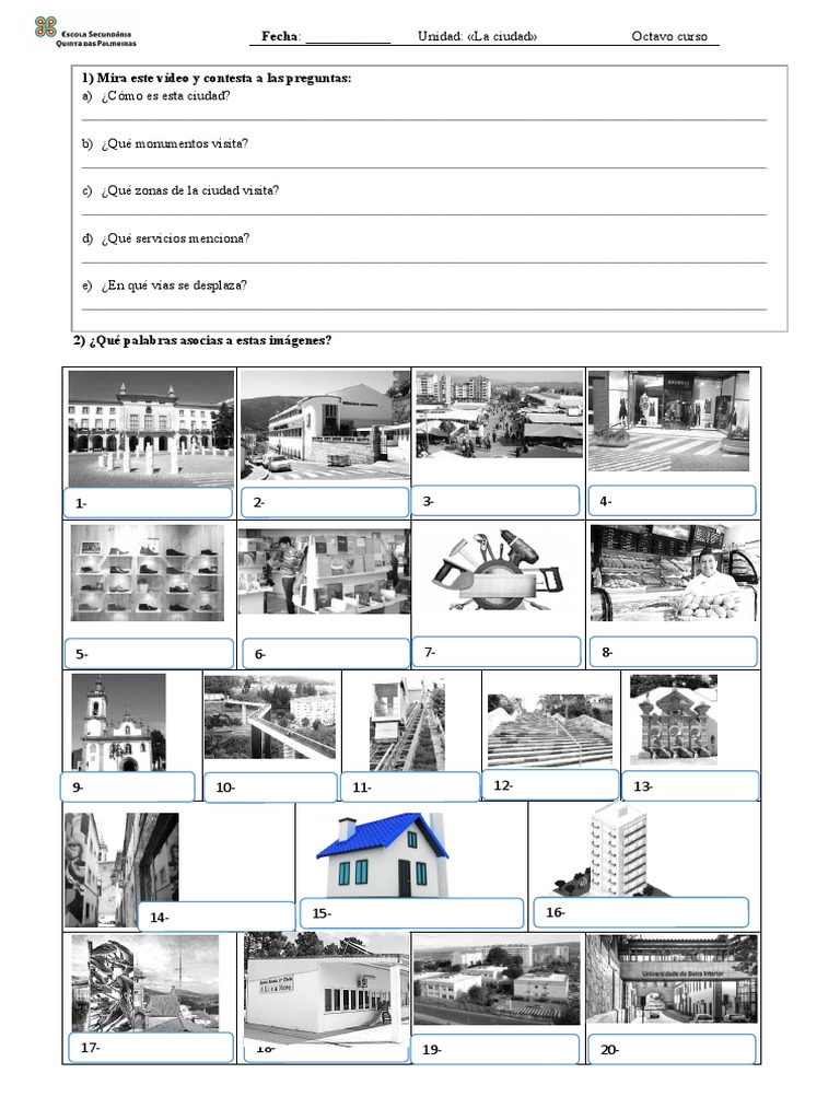 Ficha Vocabulario Ciudad | PDF