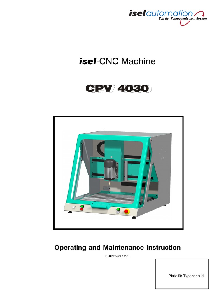 isel-CNC Machine - Bedienungsanleitungen - Manuals Isel | PDF | Power Supply | Input/Output