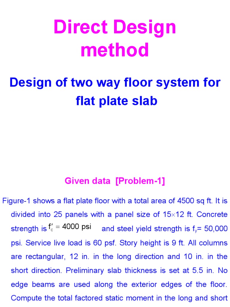 DDM Example (Flat Plate) | PDF | Bending | Column