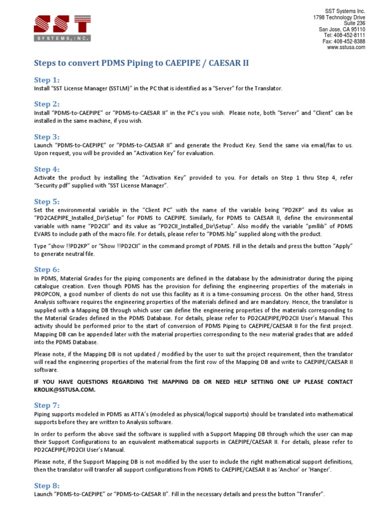 Steps To Convert PDMS Piping To CAEPIPE / CAESAR II: Step 1: Step 2 | PDF | Databases | System ...