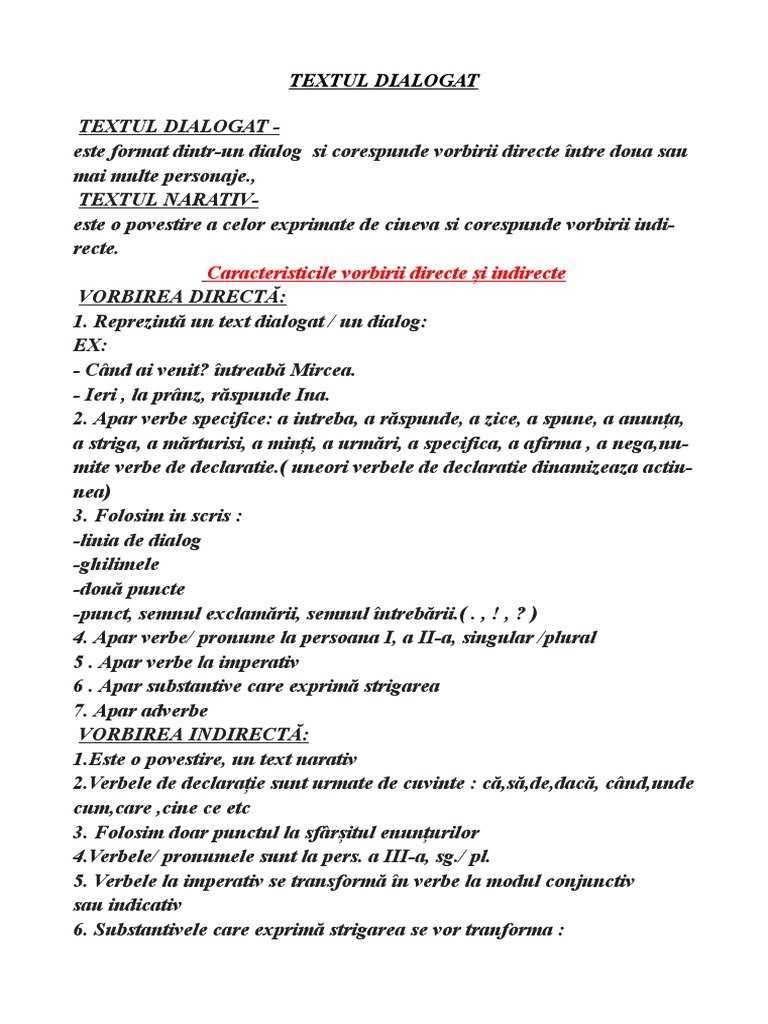 Textul Dialogat PDF | PDF