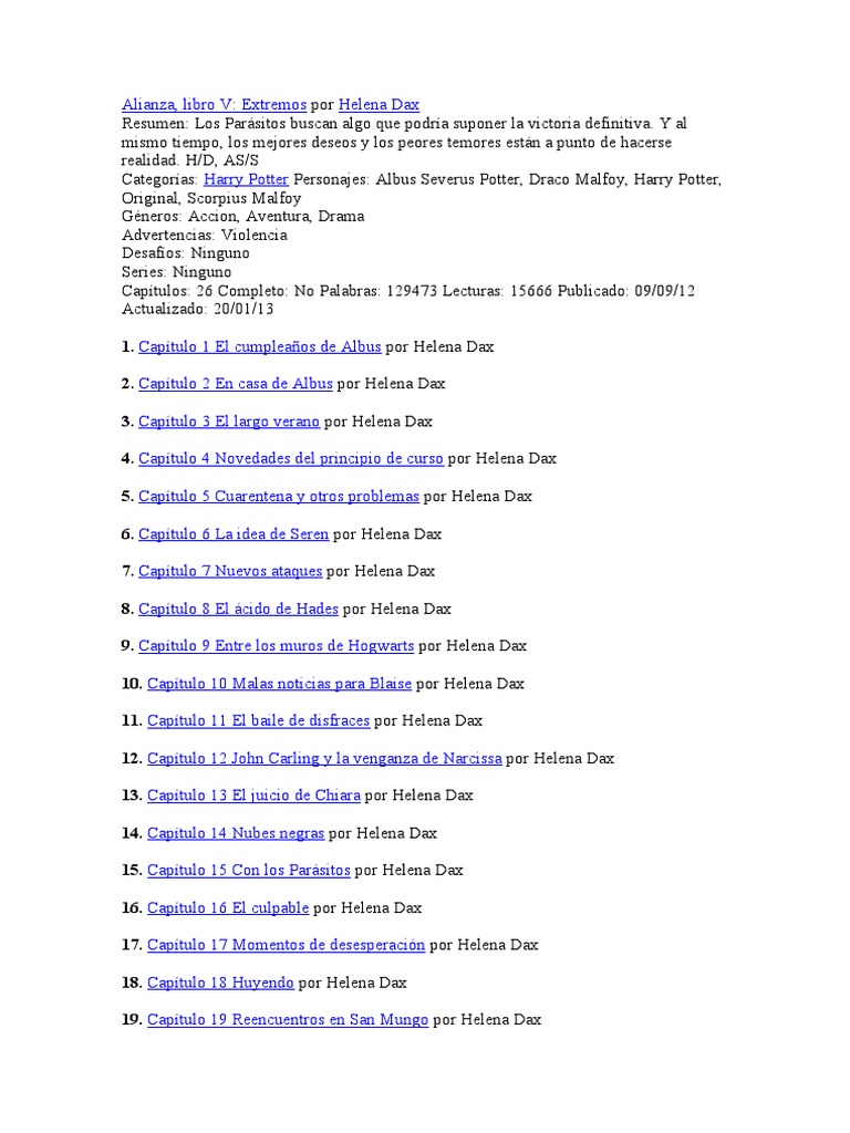 Alianza | PDF | Universo Harry Potter | Serie de novelas de fantasía