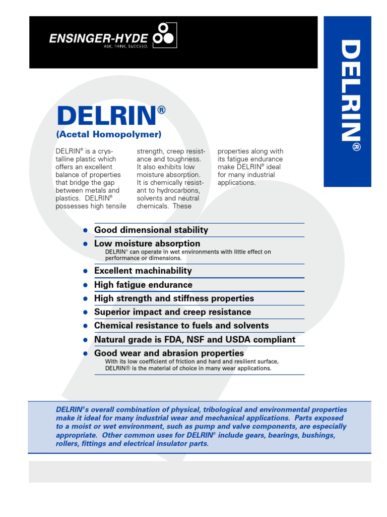 Delrin Material | PDF | Wear | Strength Of Materials