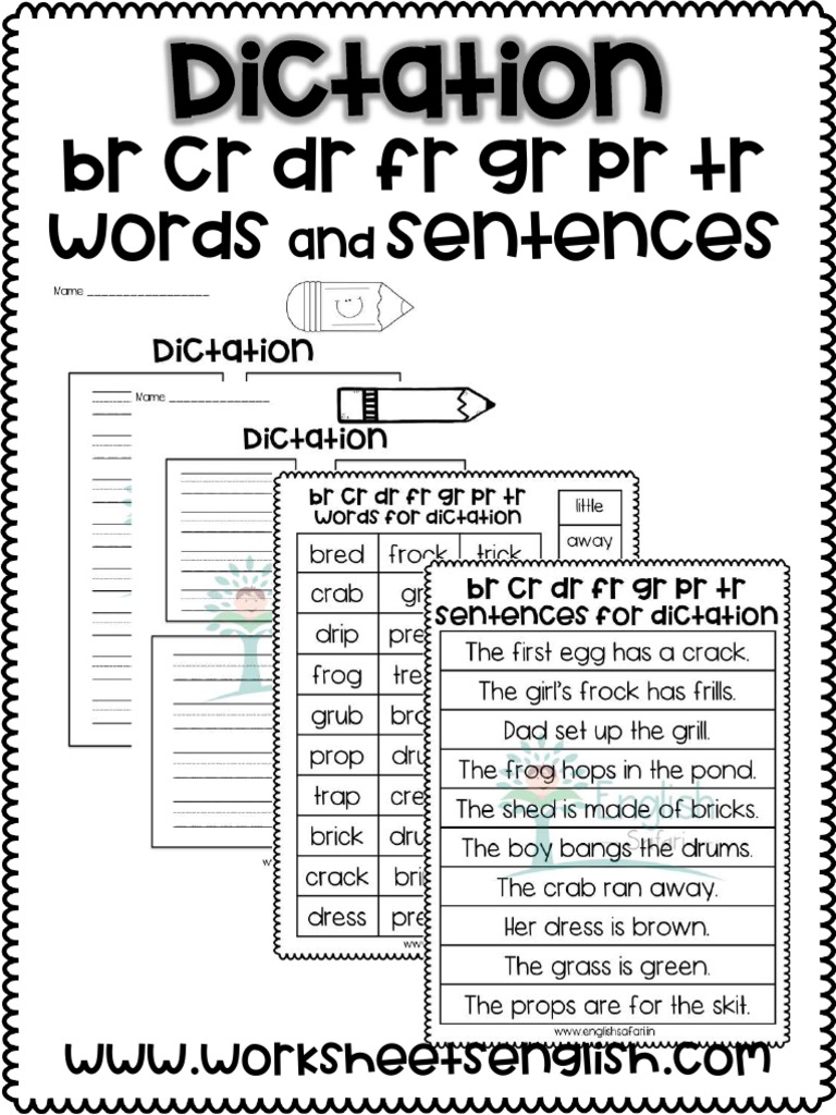 Dictation Sentences R Blends | PDF | Business