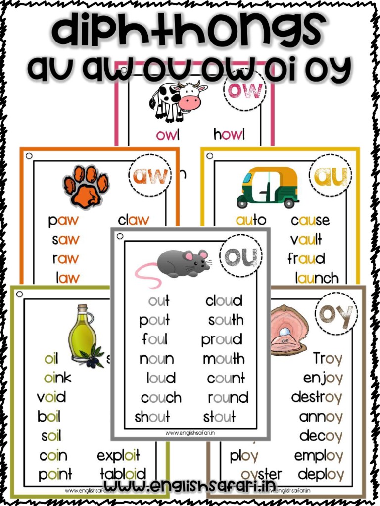 Diphthongs Word List | PDF | Language Arts & Discipline | Young Adult