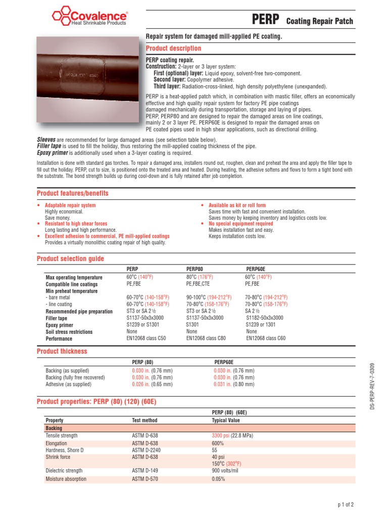 Product Description: Repair System For Damaged Mill-Applied PE Coating ...