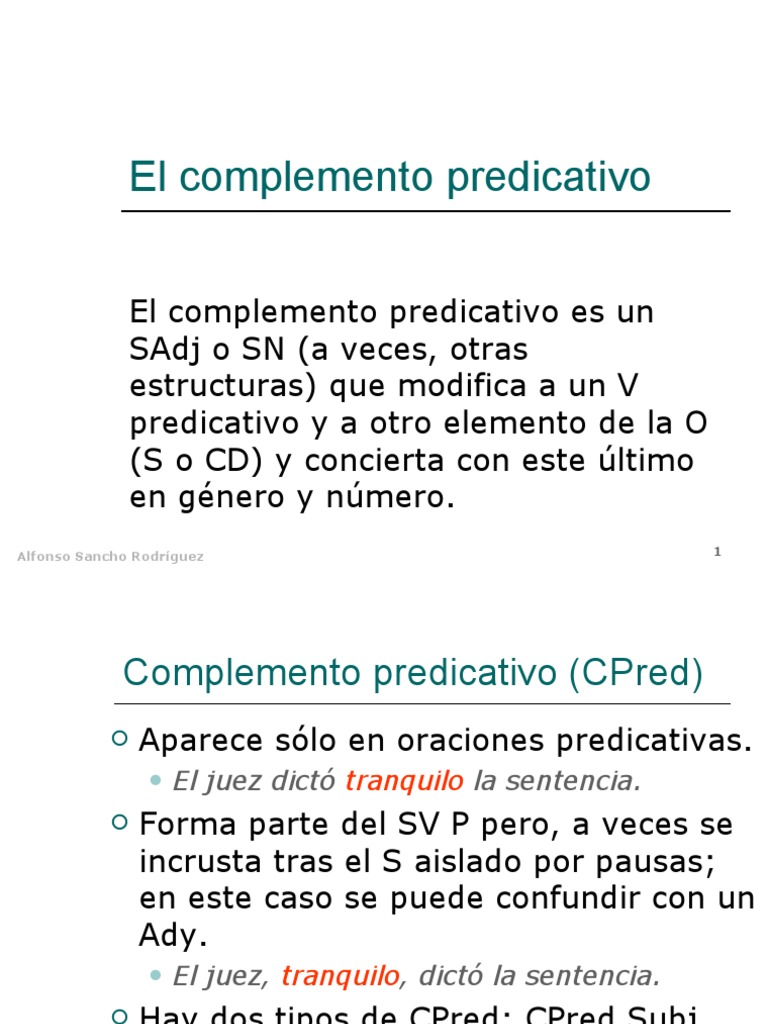 Complemento Predicativo y Atributo | PDF | Gramática | Sintaxis