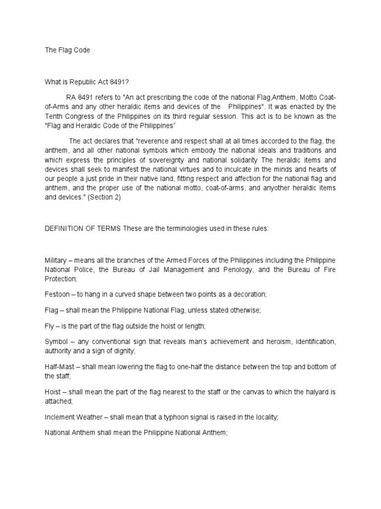 Flag Code NSTP | PDF | National Symbols | Flag