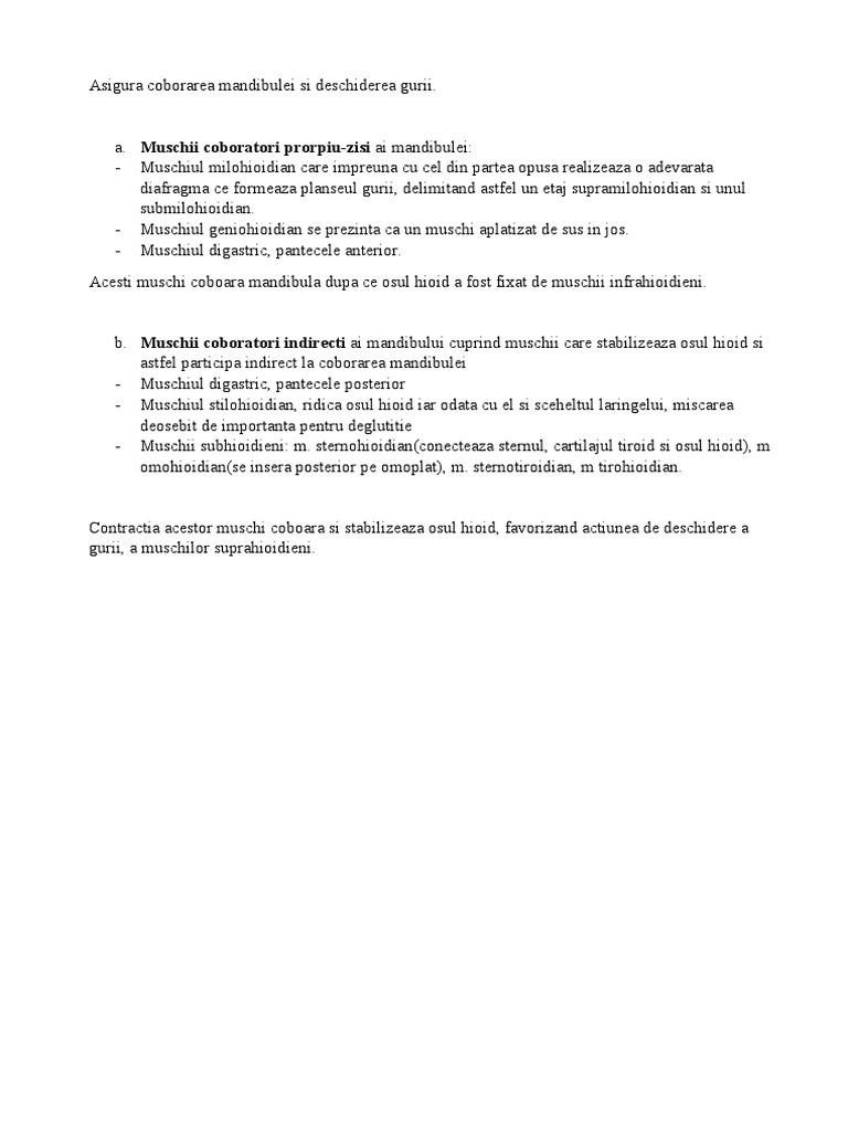 Muschii Coboratori Ai Mandibulei | PDF