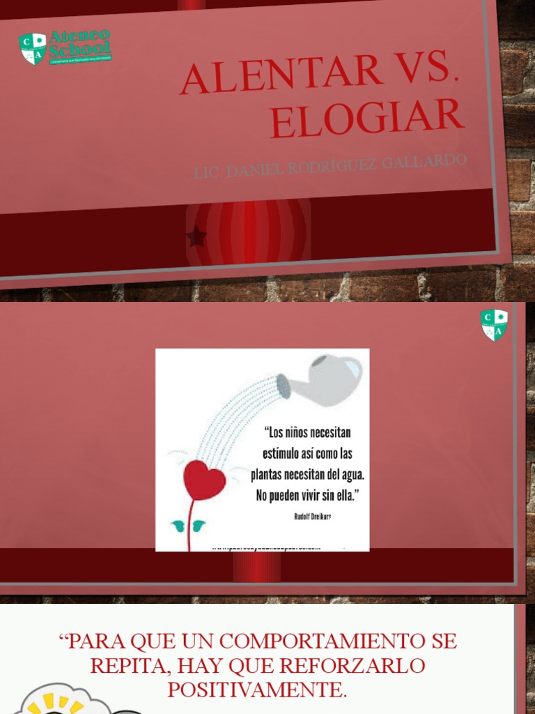 Alentar Vs Elogiar | PDF | Motivación | Motivacional