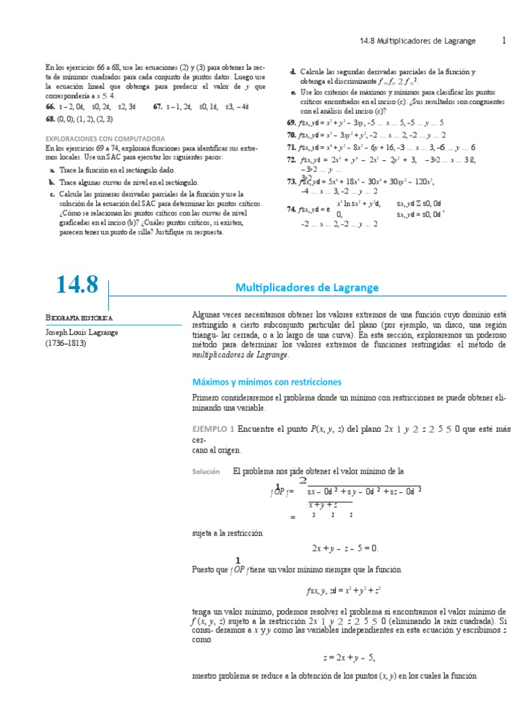 Multiplicadores de Lagrange | PDF | Colector | Geometría algebraica