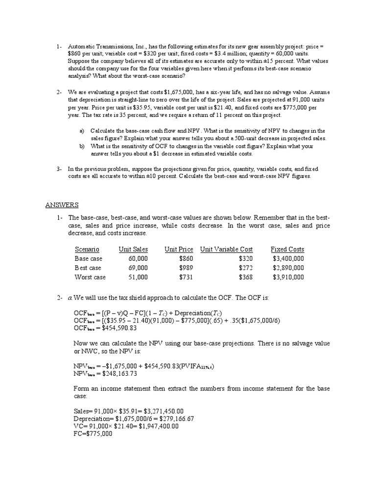 Chapter 9 Tutorial | PDF | Depreciation | Net Present Value