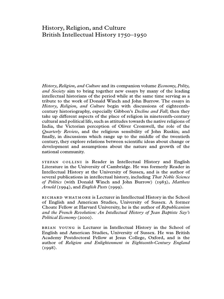 Stefan Collini, Richard Whatmore, Brian Young - History, Religion, and ...