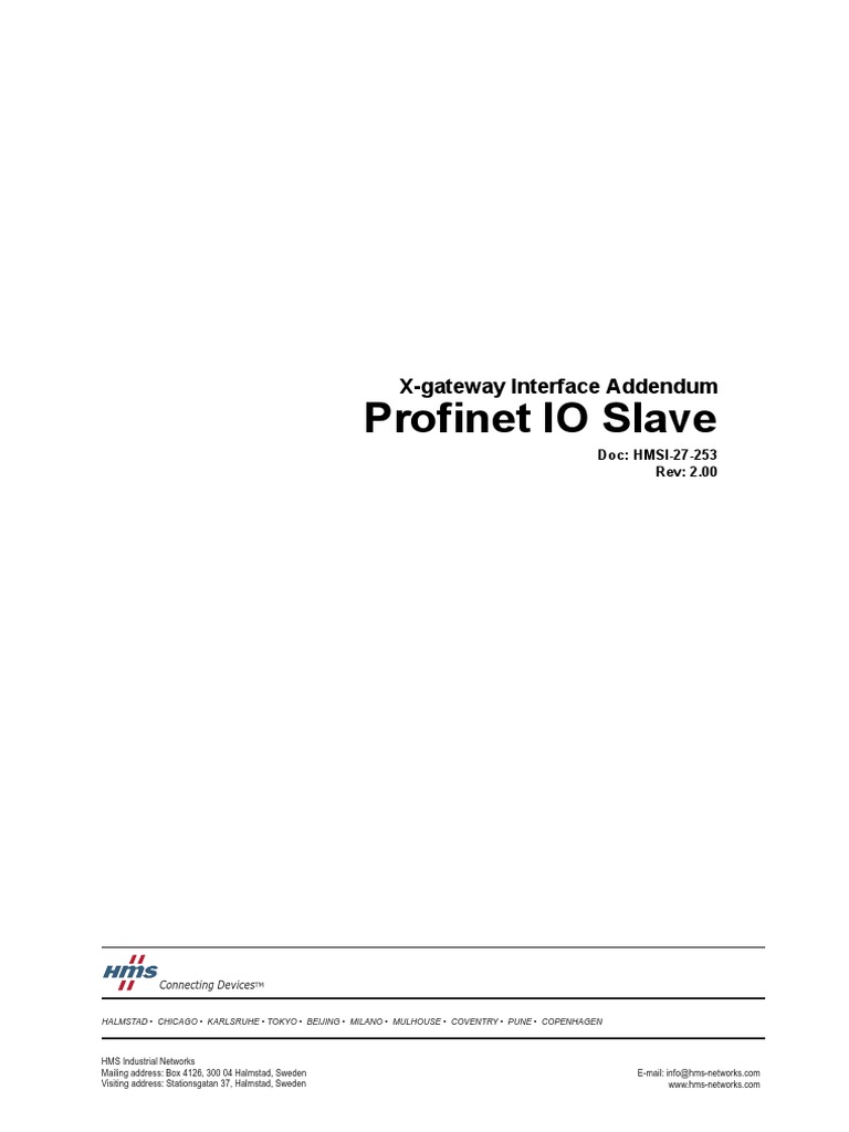 Profinet IO Slave: X-Gateway Interface Addendum | PDF | Ip Address | Input/Output