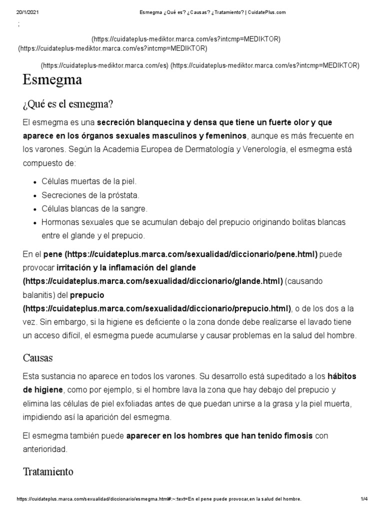Esmegma ¿Qué Es | PDF