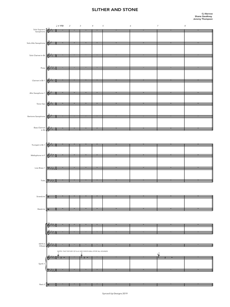 Slither and Stone - Score | PDF | Saxophone | Jazz