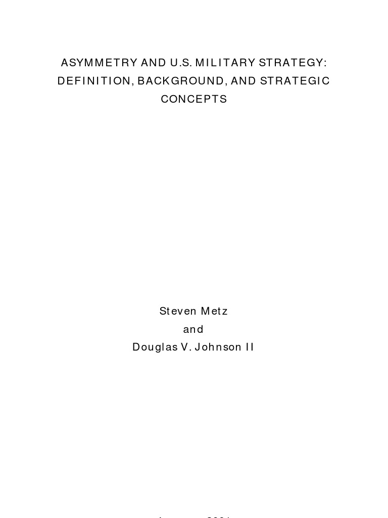 Asymmetry and U (1) .S. Military Strategy | PDF | Military Strategy ...