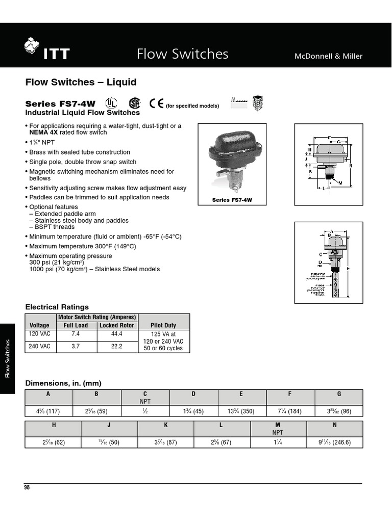 Chave de Fluxo - 024 12144 000 fs7-4w | PDF | Switch | Electrical Equipment